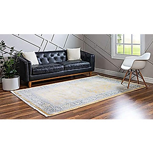 Unique Loom Baracoa Collection Area Rug - Prado (5' 5" x 8' Rectangle, Yellow/ Ivory)