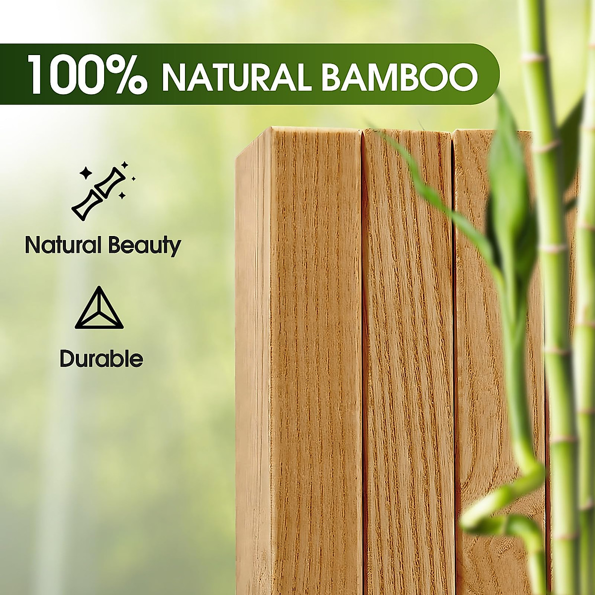 MaxGear Bamboo Kitchen Drawer Organizer, 18x15x2 Inches with 6 Adjustable Compartments, Utensils Cutlery and Flatware Storage for Silverware and Kitchen Accessories