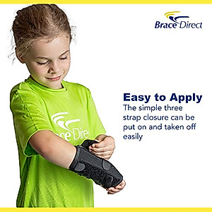 Brace Direct Kid’s Lace-Up Wrist Brace for Wrist Immobilization, Sprains & Strains, Carpal Tunnel Syndrome, & De Quervain’s Syndrome - Pediatric Sizes Offered in Left or Right Wrist