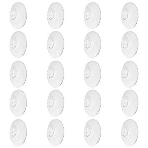 Piutouyar 20PCS 1.6 Inch / 4cm Clear Suction Cups Without Hook Small Clear Plastic Suction Cup for Home Decoration