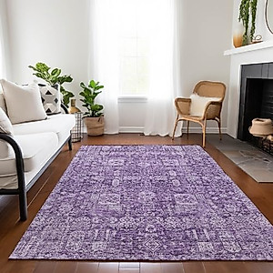Addison Rugs Chantille ACN637 Purple 9' x 12' Indoor Outdoor Area Rug, Easy Clean, Machine Washable, Non Shedding, Bedroom, Living Room, Dining Room, Kitchen, Patio Rug