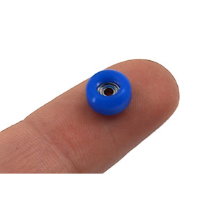 Teak Tuning Fingerboard Bearing Wheels, CNC Lathed, Blue, Set of 4