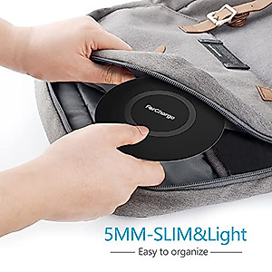 Slim Wireless Charger, 15W Fast Wireless Charging Pad Compatible with iPhone 14/13/12/12 Pro Max/12 Mini/11/XR/X/8 Plus, Samsung Galaxy S21/S20 Ultra/S10/S9/Note 10, Pixel 7/6 Pro/5/4 XL (No Adapter)