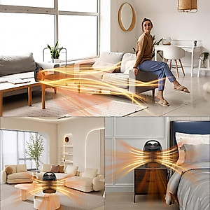 Small Portable Space Heater for Indoor Use - Lutntc 1500W/750W Safe and Quiet Ceramic electric Heater Fan with Thermostat, Heat Up 200 Square Feet for Room, Office, Desk