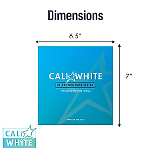 Cali White Teeth Whitening Strip Kit with LED Light and Batteries - Organic Peroxide Teeth Whitening Gel - Set of White Strips - 2x5ml Syringes, Thermoform Whitening Kit Trays and Case