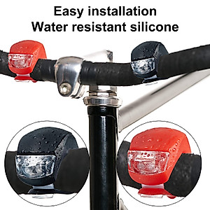 24 Pieces Bicycle Light Front and Rear Silicone LED Bike Light Bike Headlight and Taillight Multi-Purpose Waterproof Bike Light for Cycling with 48 Pieces Batteries Included