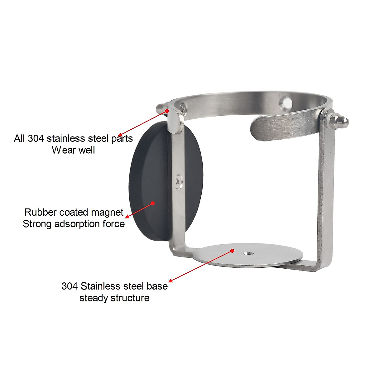 Universal Multidirectional Magnetic Cup Holder, Suitable for Placing All Kinds of Cups on Tractor, Lawnmower and Forklift, Horizontal Mounting Magnetic, Side Mounted Magnetic (1 Pack)