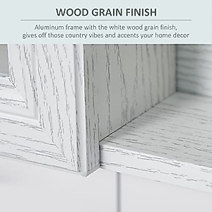 kleankin 31.5" W x 27.5" H Wall-Mounted Medicine Cabinet, Bathroom Storage Unit with Single Mirrored Door and 3-Tier Shelves, White