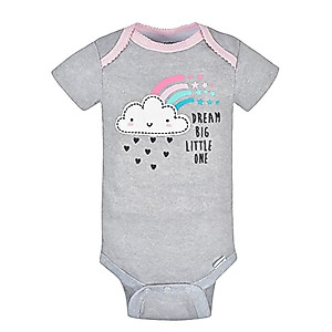 Gerber Baby 8-Pack Short Sleeve Onesies Bodysuits, Clouds, 0-3 Months