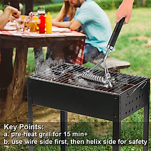 GRILLART Grill Brush Bristle Free & Wire Combined BBQ Brush - Safe & Efficient Grill Cleaning Brush- 17" Grill Cleaner Brush for Gas /Porcelain/Charbroil Grates - BBQ Accessories Gifts for Men