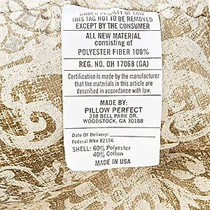 Pillow Perfect Documented Vermeil Reversible Chair Pad (Set of 2),Gold