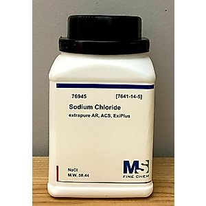 Sodium Chloride (Salt), High Purity Crystals, 500 Grams (1.1 lb.) - ACS