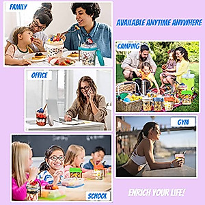 KISCVXE Overnight Oats Containers with Lids and Spoon,Overnight Oats Jars,10 Oz Cereal Dispenser,with Measurement Marks,Cereal, Milk, Vegetable Fruit Salad Storage Container 2PCS