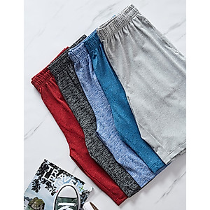 5 Pack Big Boys Youth Athletic Mesh Basketball Shorts with Pockets Quick Dry Activewear (Set 4, Large)