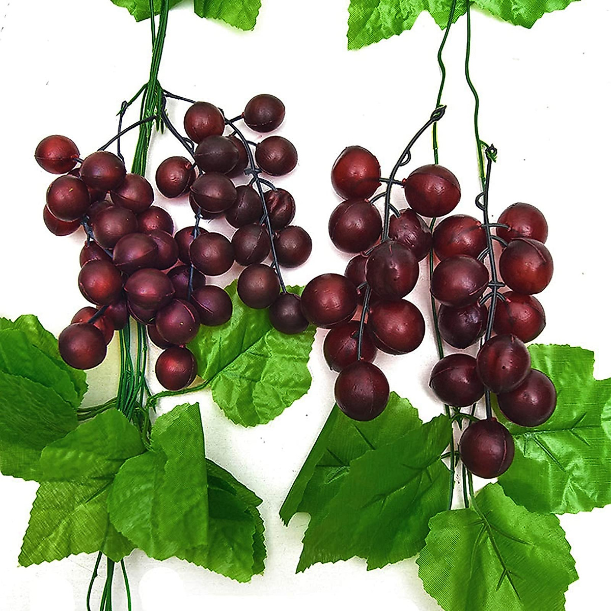 5 Pcs Artificial Grape Leaves Vines Hanging Fake Vine Garlands Lifelike Simulation Fruit Grapes Rattan for Garden Home Wedding Party Decoration