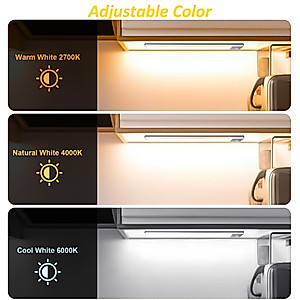 Benreom Motion Sensor Light Indoor, Under Cabinet Lights Rechargeable, Wireless Under Cabinet Lighting, Stick-on Anywhere Portable Little Light