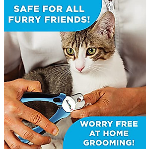Bestpawz Cat & Dog Nail Trimmers - Sturdy Non Slip Dog Nail Clippers for Large Dogs - Safety Guard Pet Nail Clipper to Avoid Over Cutting - Cat Nail Clipper Comes with Sharp Blade and Free Nail File