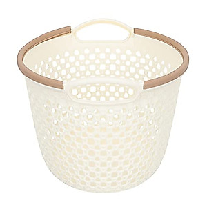 Plastic Laundry Basket Laundry Hamper Reusable Plastic Clothing Basket with Handles Dirty Clothes Storage Organizer for Sundries Throws Pillows Towels Dirty Clothes Hamper