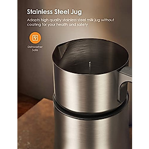 RATRSO Milk Frother and Steamer, 4 IN 1 Frother for Coffee 16.9OZ, Hot Chocolate Maker, Detachable Milk Warmer, Hot/Cold Foam Maker, Dishwasher Safe, Frother for Coffee, Latte, Cappuccino