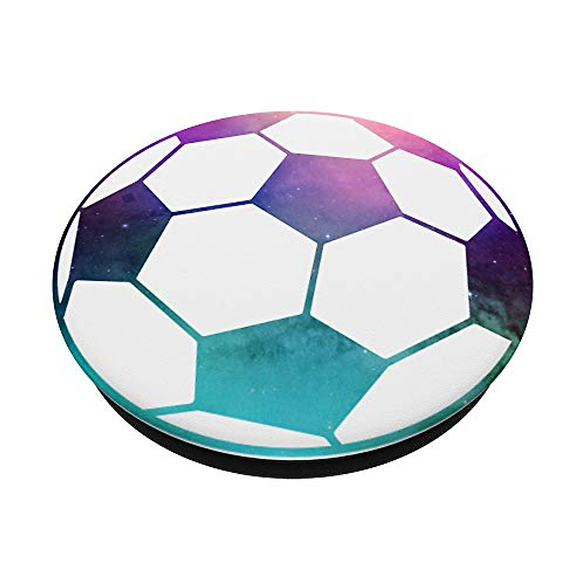 Galaxy Soccer Ball - Purple Teal Space Nebula PopSockets PopGrip: Swappable Grip for Phones & Tablets