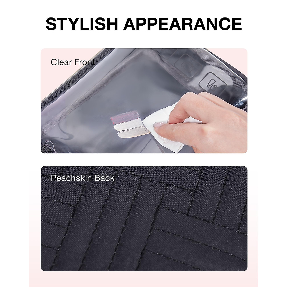 BAGSMART TSA Approved Toiletry Bag, 3 Pack Clear Makeup Cosmetic Bag Organizer, Quart Size Travel Bag for Toiletries, Carry-on Travel Accessories Essentials - Black