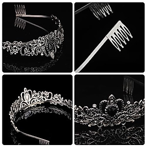 Halloween Tiara Crowns for Women Tiaras for Girls Princess Crown for Birthday Halloween Costume Bride Wedding Queen (Black)