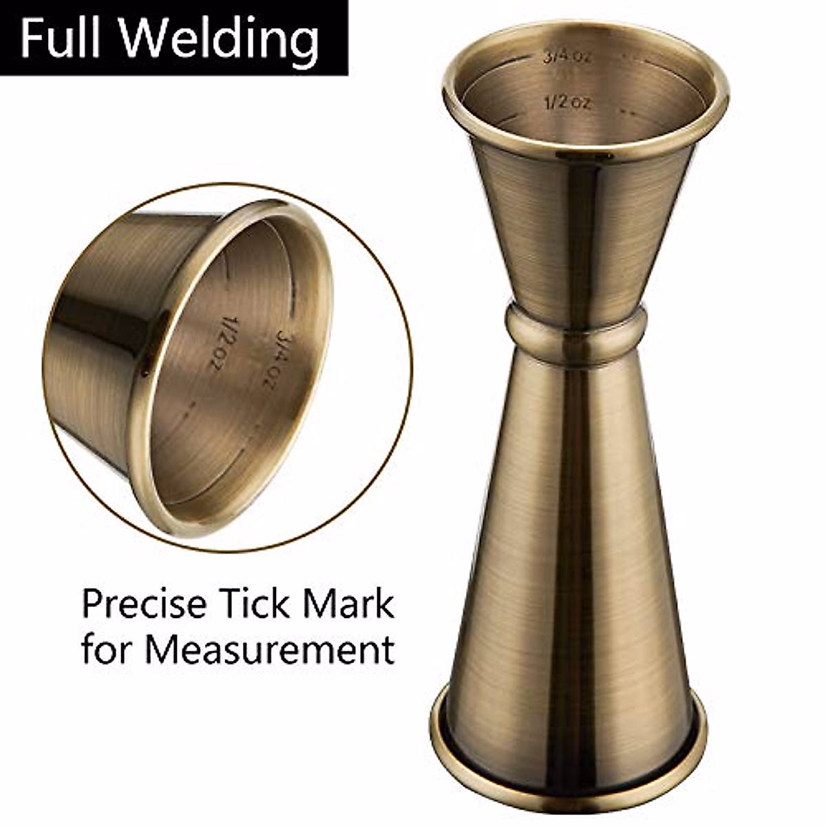 Boston Cocktail Shaker Set 18/8 Stainless Steel Bartender Kit, Including 18oz&28oz Shaker Tins, Double Jigger, 8''Muddler, 2 Liquor Pourers, 12" Mixing Spoon, Cocktail Strainer, Mesh Strainer(Bronze)