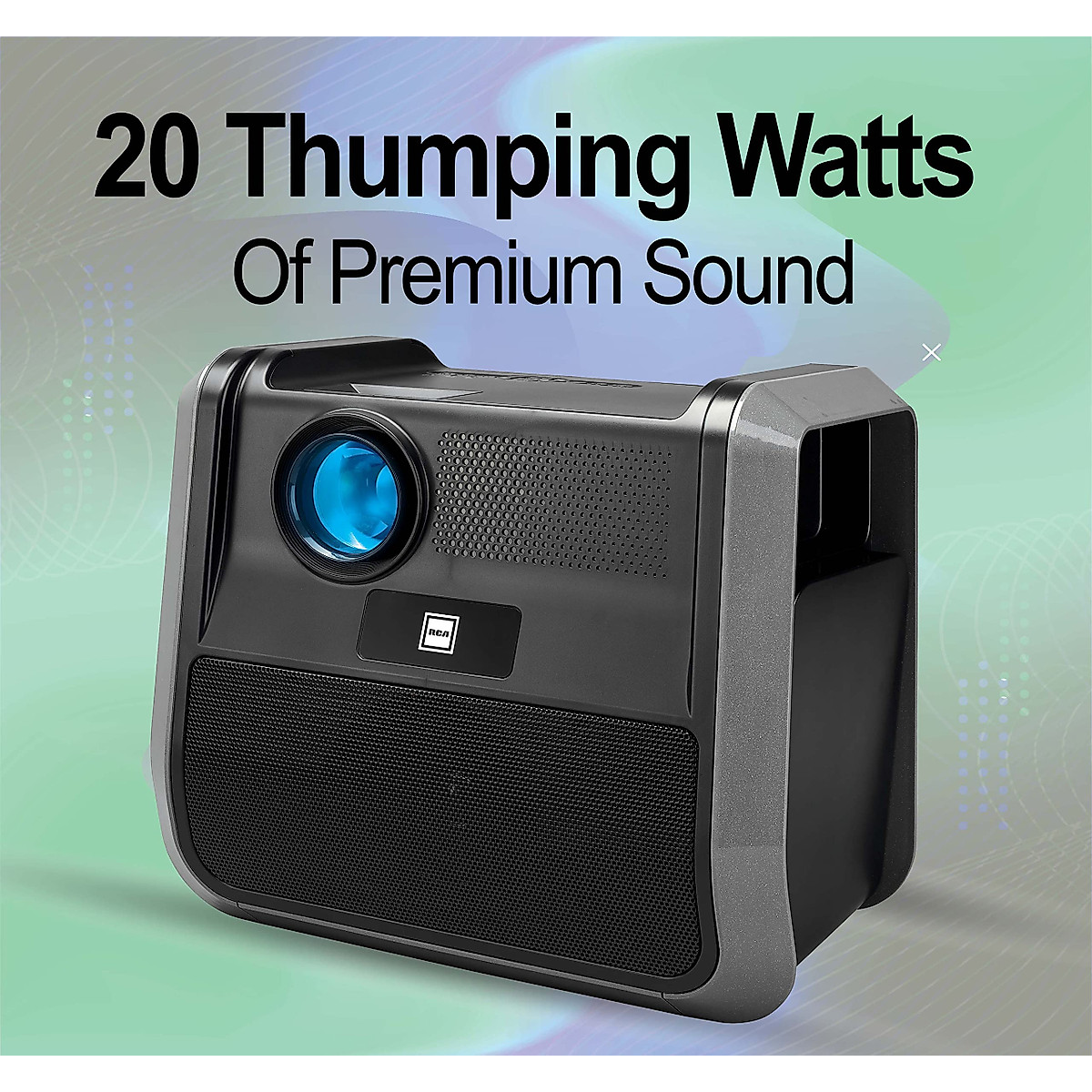 RCA - RPJ060 Portable Projector Home Theater Entertainment System, Long Lasting Battery - 2.5 Hours per Charge - Outdoor, Rechargeable, Speakers - Enjoy Without Any Cable on The go - Phone/Stick/PC