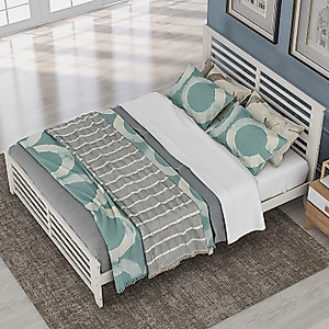 STP-Y Queen Bed Frame with Headboard Wood Platform Queen Bed,No Box Spring Needed (White, Queen) (Color : White, Size : Queen)