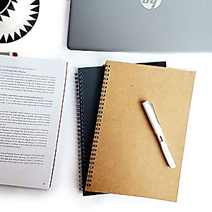 Spiral Notebook, 2 Pack Spiral Journal, Sketchpad of Thick Pure White Paper, 10" X7” (Khaki, Blank)