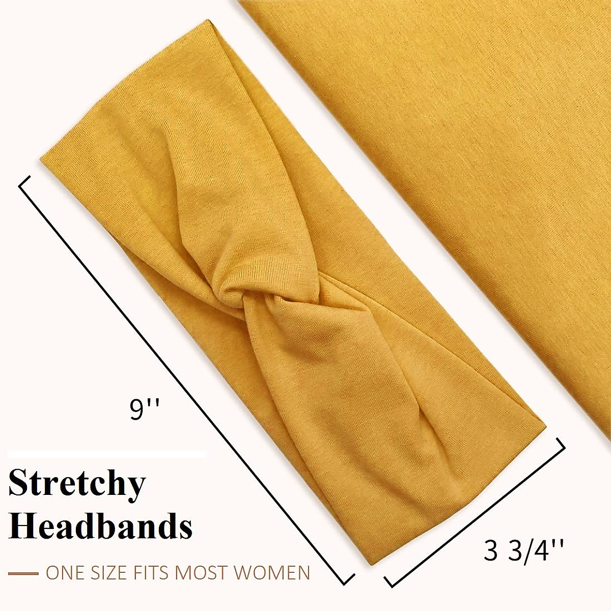 AKTVSHOW Boho Wide Twist Turban Headbands Non Slip - Soft Elastic Hair Accessories for Women's Short, Long, and African Hair Styles