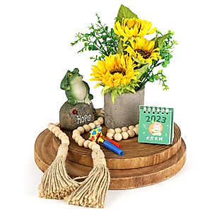 Nicunom 2 Pack Large Wood Slab Serving Board, 9"-10"/11"-12" Wood Cheese Server Round Cutting Board, Wood Slices for Table Centerpieces