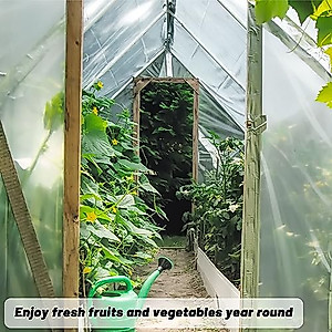 6 Mil Clear Greenhouse Plastic Sheeting,Transparent Plastic Film for Greenhouse, Resistant Polyethylene Film for Farm,Garden (6.5ftx9.8ft)