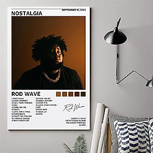 JINUS Rod Wave Poster Nostalgia Cover Album Decorative Painting Canvas Wall Posters And Art Picture Print Modern Family Bedroom Decor Posters for Room Aesthetic 08x12inch(20x30cm)