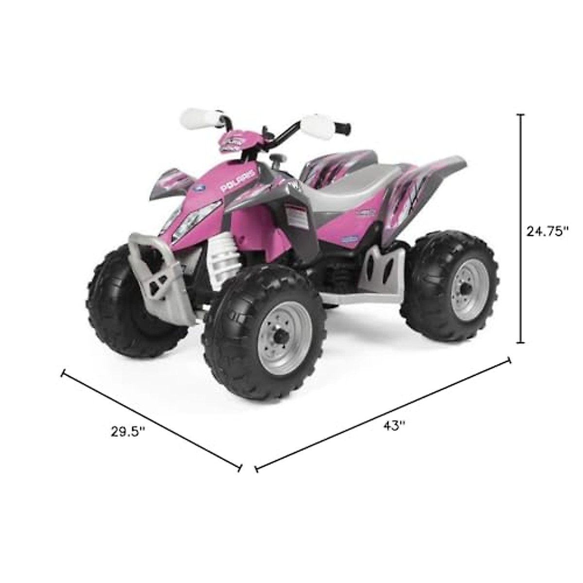 Peg Perego Polaris Outlaw Pink Power 12 Volt Ride on Quad