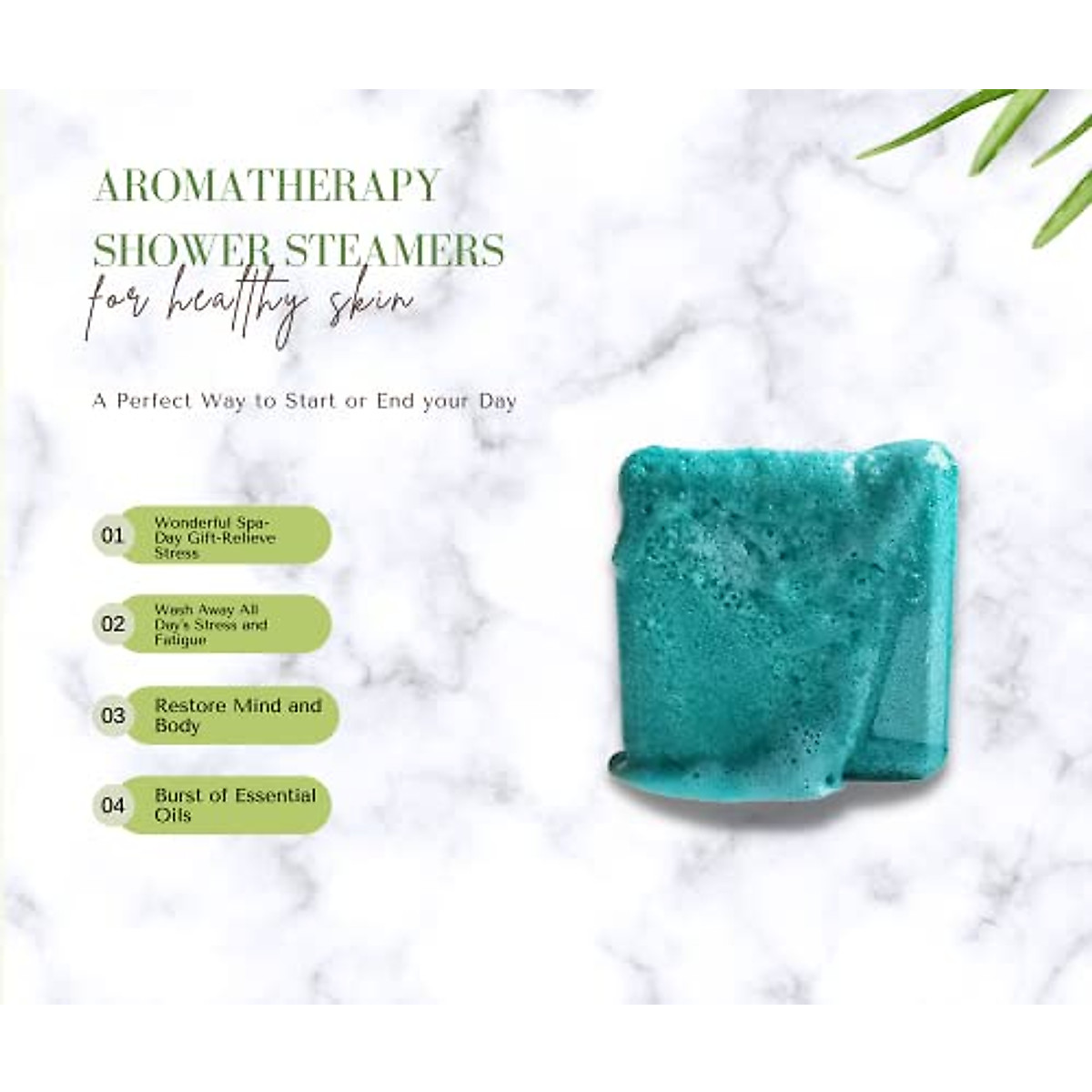 Shower Steamers - Set of 9 Shower Bombs with Essential Oils - Eucalyptus 65 gr Each (Box)