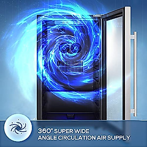 Kalamra KRC-52SZF 4.2 Cu.ft 50 Bottle Single Zone Wine Refrigerator with S/S Door and Handle