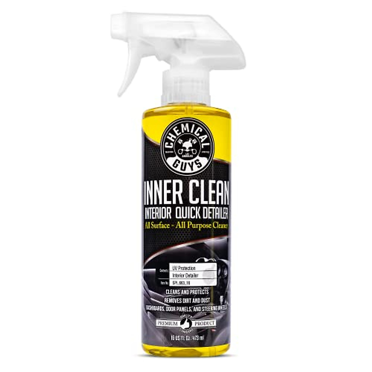 Chemical Guys SPI_663_16 InnerClean Quick Detailer with Pineapple Scent, High Performance Interior and Dashboard Cleaner, Dust Repellent, Easy to Use Non Greasy Formula, 16 fl oz