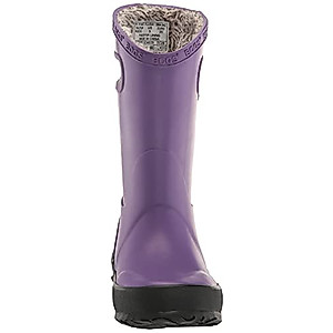 Bogs Kids Rainboot, Plush - Solid Purple, Size 4 Big Kid
