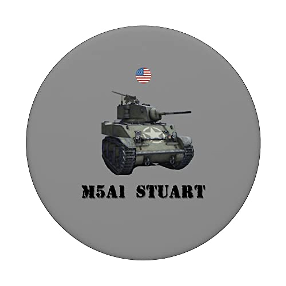 M5A1 Stuart, USA Light Tank WW2 Military Machinery PopSockets Swappable PopGrip