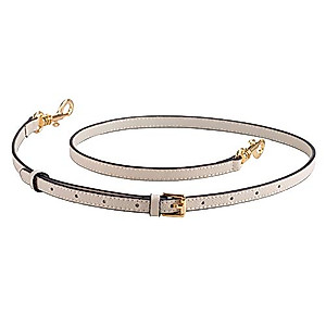 Allzedream Genuine Leather Purse Strap Adjustable Crossbody Handbag Replacement Straps 0.48 Inch Width (White)