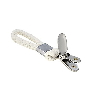 Meprotal 6pcs Tea Towel Clips with Loop Cotton, Metal Cloth Hook Clip Hangers for Home Kitchen Bathroom Hanging Towels (Type1)