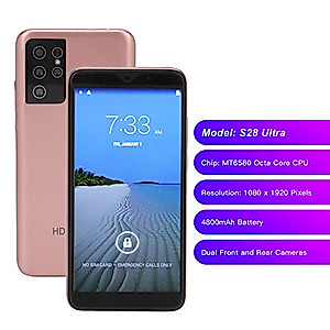 5.72 Inch Mobile Phones 2.4G 5G WiFi Gold Smartphone Unlocked for Home (US Plug)