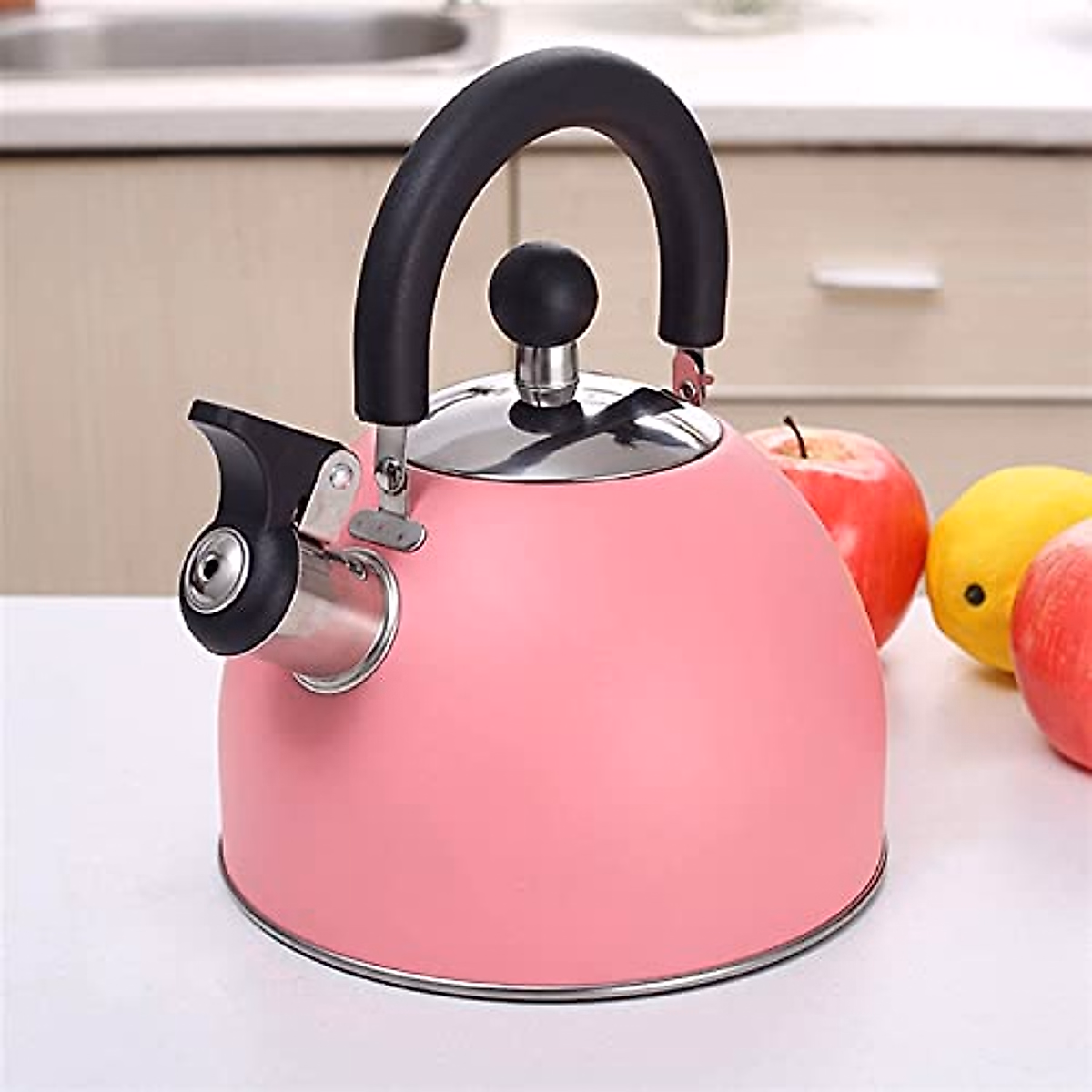 practical Teakettle Creative Kettle Stainless Steel Teapot, Whistle Kettle, Fast Heating Tea Kettles Large Capacity Household Kettle 2.5l Portable