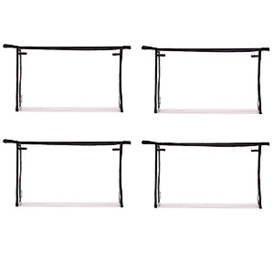 Augbunny Multi-purpose Waterproof Clear Vinyl Zippered Organizer Toiletry Cosmetics Makeup Bag Pouch 4-pack