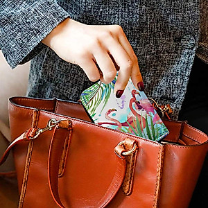 MOYYO RFID Credit Card Holder Case Vintage Sea Turtle Leather Printed Zipper Card Case Wallet for Women Girls