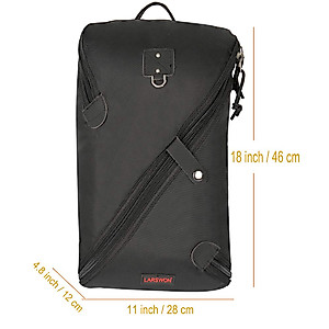 Larswon Sling Bag, Lightweight Large Chest Bag Laptop Backpack Shoulder Bag for Men Women Black