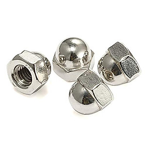 M10 Acorn Hex Cap Dome Head Nuts, 304 Stainless Steel 18-8, Bright Finish, Pack of 10