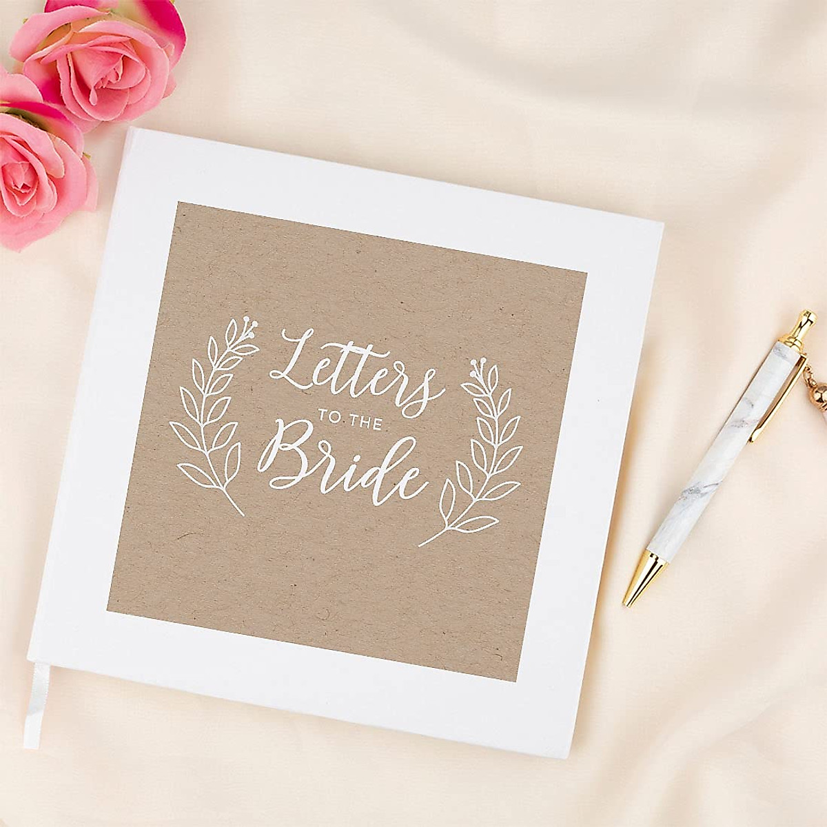 Andaz Press Letters to The Bride Kraft Brown Bachelorette Party Scrapbook Notebook Photo Keepsake Bridal Shower Guest Book Memory Book Gift for The Bride to Be 120 Pages 8.5 x 8.5-Inches