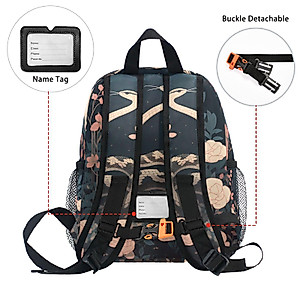 JUNZAN Pink White Flower Snake Mini Backpack for Boys Girls Toddler Kid Preschool Bookbag Student Bag Nursury Daypack